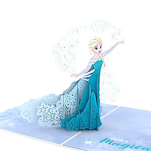 Lovepop Disney Frozen Elsa Birthday Pop Up Card 5 x 7”– Birthday Card – Handcrafted 3D Pop-Up Greeting Card – Card for Kids or Daughter