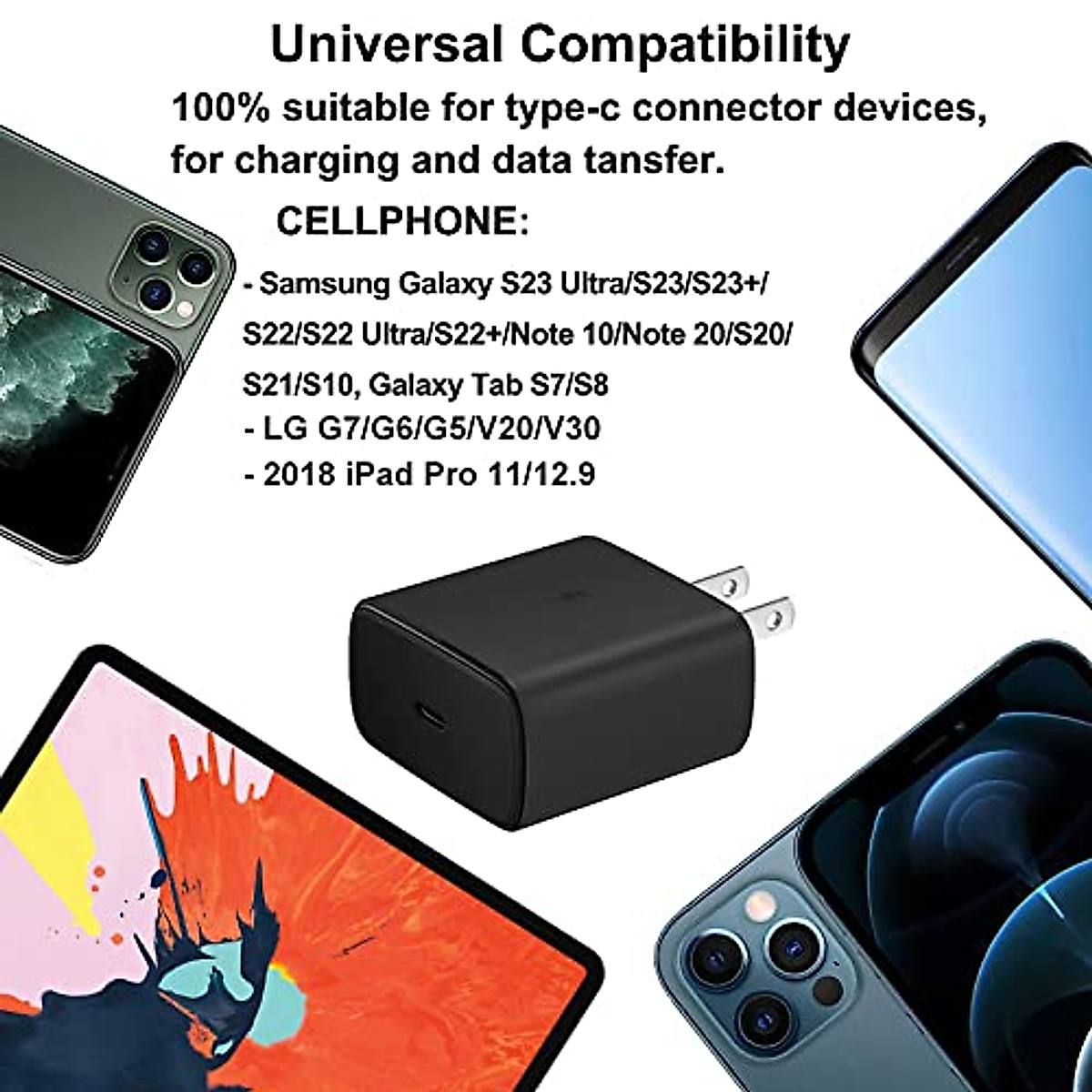 Samsung Super Fast Charger, 45W USB-C Super Fast Charging Wall Charger - PD GaN Power PPS Charger for Samsung Galaxy S23 S22 Ultra Plus S20 Note10 Tab S8 Ultra Plus S7 Fe S21 A53 A52 Z Fold Flip 3 5G