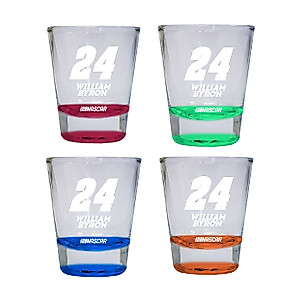 R and R Imports William Byron #24 Nascar Color Etched Shot Glasses New For 2022 Blue