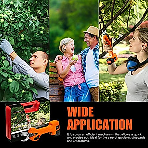 Pruning Shear Battery Powered, Kebtek Electric Pruning Shears Cordless Portable Electric Pruner with 2Pack 2Ah Rechargable Batteries -16.8V 25MM(0.98Inch)Cutting Diameter2
