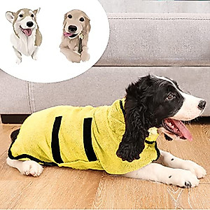 Dog Drying Coat, Adjustable Pet Drying Moisture Bath Robe, Dog Bath Towel Quick Drying, Washable Absorbing Pet Dog Cat Bathrobe Towel Coat