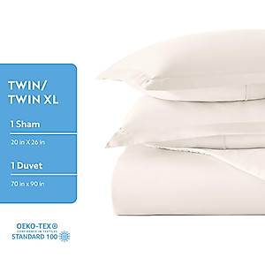 ienjoy Home Hotel Collection Soft Brushed Microfiber Duvet Cover Set, Queen, Ivory