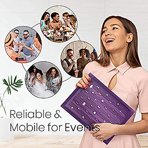 Ring Organizer Display Case ~ 11 Rows Multiple Ring Holder ~ Jewelry Tray Organizer With Studs ~ Ring & Earring Holder Storage Box For Shows With Transparent Lid (Purple)