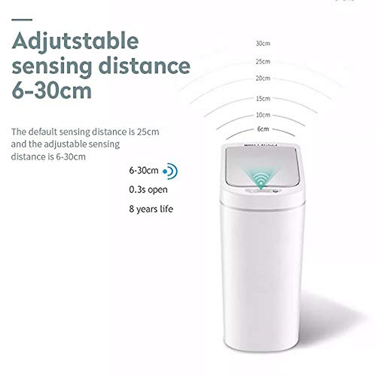 ALUKAP Small Garbage Can 7L Narrow Type Trash Can Zero Waste Recycle Bin Automatic Trash Bin Smart Kitchen Dustbin Touchless Garbage Rubbish Waste Bin