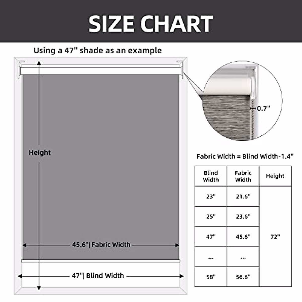 RED GRAPES Roller Window Shades,100% Blackout UV Protection Roller Blinds,Window Blind with Thermal Insulated,Window Shade for Home Office Living Room,Easy to Install(Gray, 36'')