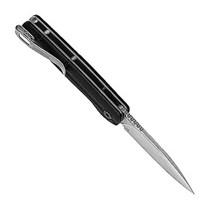 Kershaw Korra Folding Pocket Knife, Silver 2.75 inch Assisted Opening Blade, Black GFN Handle, Pocketclip