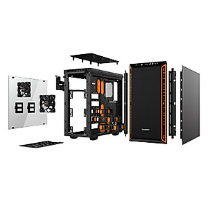 be quiet! Pure Base 600 | ATX Midi Tower PC Case | 2 Pre-Installed Fans | Tempered Glass Window | Orange | BGW20