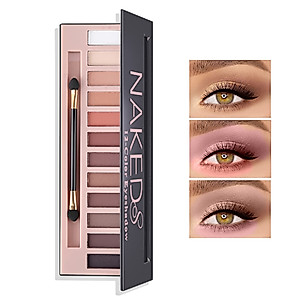 BKPPLZP Matte 12 Colors Makeup Naked Eyeshadow Palette,Nude Matte Eyeshadow Palette,Natural Pigment Eye Shadow Pallete Set Long Lasting & Waterproof Smokey Eye Professional Beauty Makeup Kit