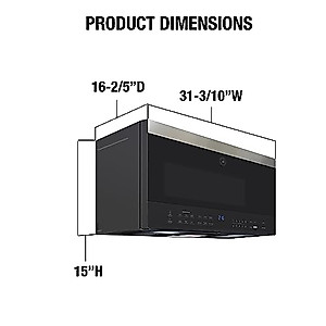 DUURA Elite DE161OTRSSS Microwave Oven Built-in 1000-Watts with 10 Power Levels Pre Settings and Express, Sensor and Speed Cooking and Silent Mode with Glass Turntable, 1.6-Cu.Ft, Metallic