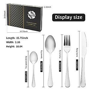 NAMUPIE 24-Piece Stainless Steel Flatware Silverware Set with Premium Gift Box Service for 6, Superior Cutlery Set Suitable for Family Party Includes 6 Knifes/ 6 Forks/ 6 Spoons/ 6 Teaspoons