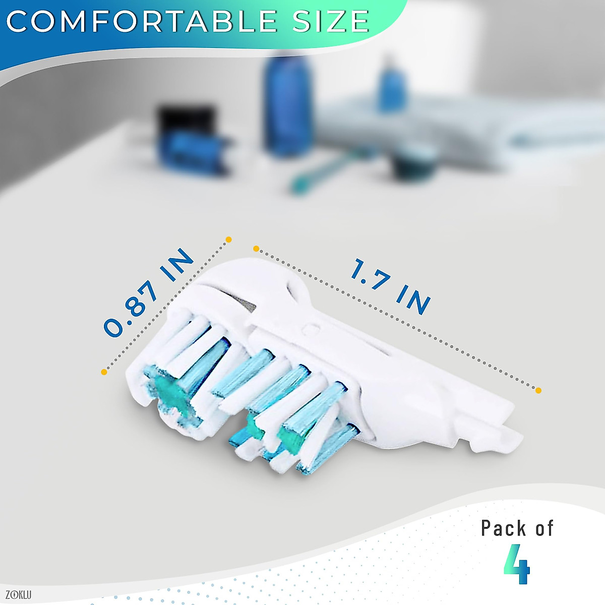 Electric Toothbrush Replacement Brush Heads - 4Pcs Travel Toothbrush Medium Adult Electric Toothbrush Head Replacements - Soft Bristles Spin Brush Heads Replacement Toothbrush Heads For 3733 4732 4734