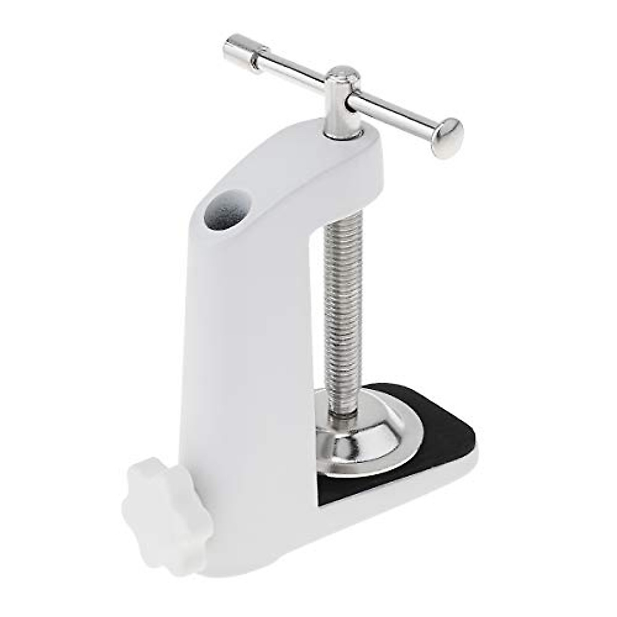 RTNLIT Universal C Shape Table Mounting Clamp for Microphone Suspension Boom Scissor Arm Stand Holder with Adjustable Positioning Screw, Fits up to 2.16"/5.5cm Desktop Thickness-White