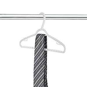 Set of 10 Slim Clothes Hanger by Neatfreak! - Space Saving Hangers For Clothes, Pants, Lingerie and Accessories - Robust White Plastic Hangers With Hooks and Pants Bar - 10 Pack
