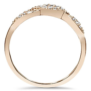 P3 POMPEII3 1/5ct Diamond Infinity Ring 14k Rose Gold - Size 8
