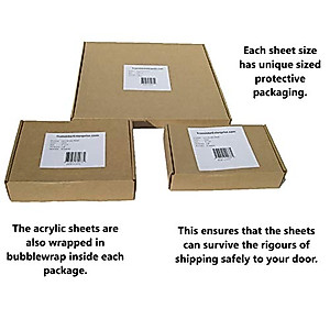 Plexiglass Sheet 1/8 inch thick, 12x12 Cast Clear Acrylic Sheet, 2 Sheet Pack, Thick Clear Plastic Sheet, Thin Acrylic Sheets for Crafts, Acrylic Board Plexi Glass Panel (2, 12"x12")