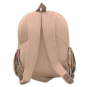 KayJayStyles Bohemian Handmade & Print Large Multi Pocket Hemp Rucksack Backpack (Tree Of Life)