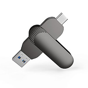 Vansuny 128GB USB C Flash Drive, Dual 2-in-1 OTG Type C 3.0 Metal Rugged Swivel Thumb Drive Memory Stick Jump Drive Photo Stick for Android Smartphone Tablet Mac PC Computers MacBook Laptop