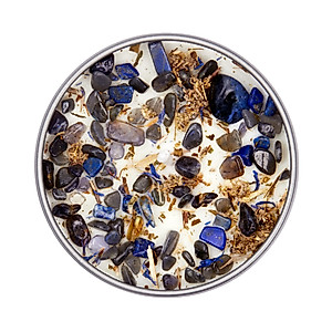 Third Eye Chakra Candle by New Moon Beginnings - Chakra Candles - Dried Flower, Herb, & Crystal Candles - Aromatherapy Candles - Soy Candle - 8oz Tin