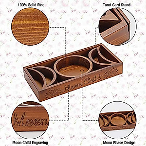 SSISSI Moon Tray - Crystal Holder for Stones- Wooden Jewelry Holder - Crystal Tray - Decorative Tray - Zen Decor - Essential Oil Storage - Crystal Display Holder - Boho Key Tray -Tarot Card Holder