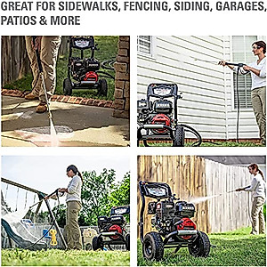 SIMPSON Cleaning CM61083 Clean Machine 3400 PSI Gas Pressure Washer, 2.5 GPM, CRX Engine, Includes Spray Gun and Wand, 4 QC Nozzle Tips, 5/16-in. x 25-ft. MorFlex Hose