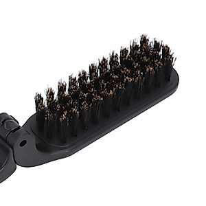 Beard Brush Beard Straightener Beard Comb Foldable Waterproof Grooming Cleaning Beard Black Beard Styling Comb for Men Household Outdoor Travel