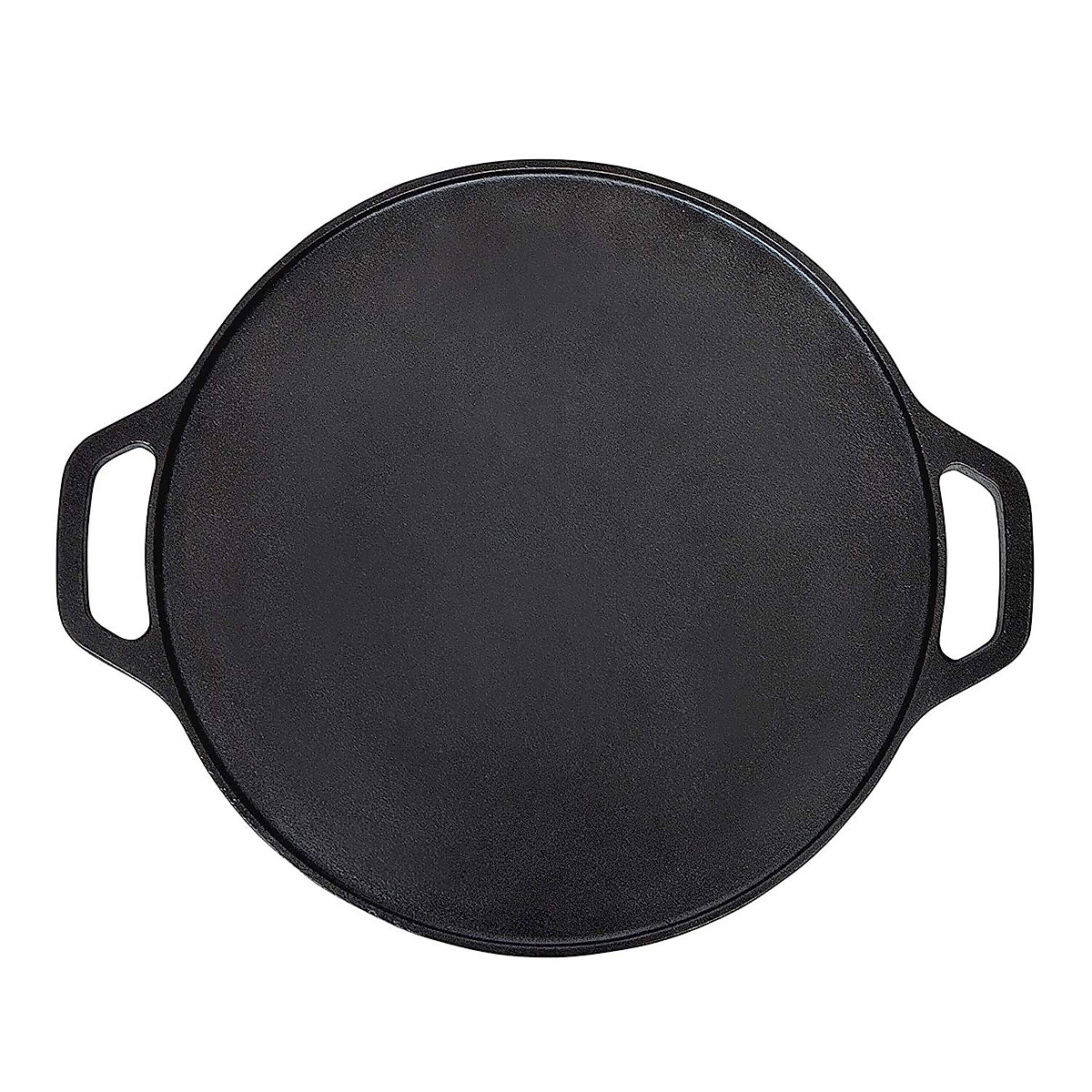 Highkind Pre-Seasoned Cast Iron Dosa Tawa with Premium Extra Coating (12 inches) Perfect for Cooking on Gas, Induction and Electric Cooktops,Black