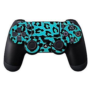MightySkins Skin Compatible with Sony PS4 Controller - Teal Leopard | Protective, Durable, and Unique Vinyl Decal wrap Cover | Easy to Apply, Remove, and Change Styles | Made in The USA