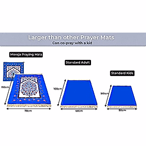 Luxury Velvet Prayer mat Islam Prayer Rug for Women Men Kids mats Muslim Blue Purple Islamic Rug Ramadan Gift eid salat janamaz sajjadah with Beads and Compass, 27.3x43 inch