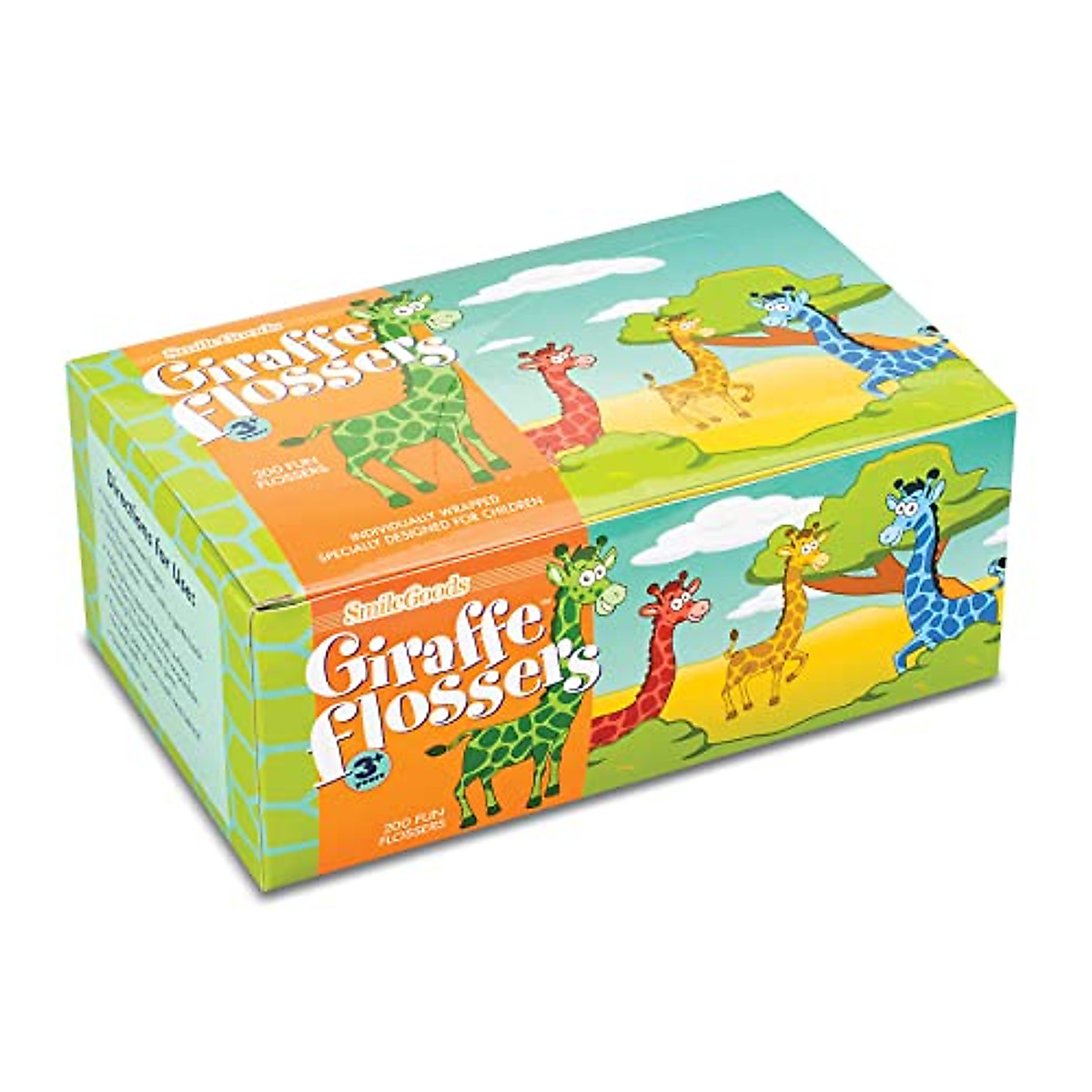 SmileGoods Giraffe Flossers, Individually Wrapped, Box of 200