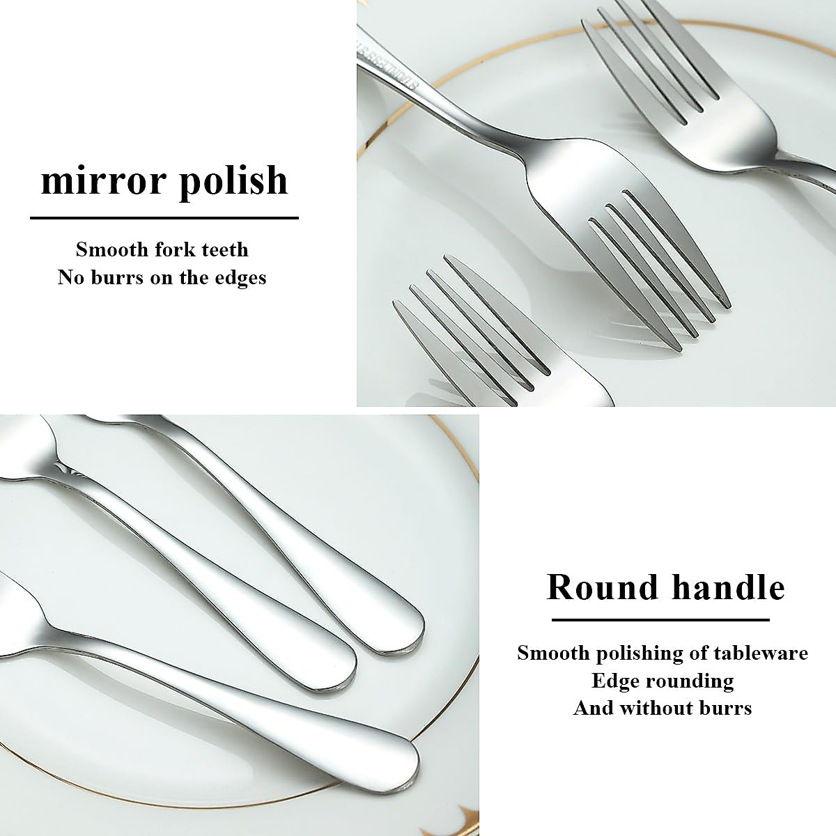 Evanda Dessert Forks Set of 12 Pack, 5.62" Stainless Steel Pastry Fork, Appetizer Fork for Fruit, Cake, Cheese, Party Trips, Cafes, Restaurants, Easy To Clean, Dishwasher Safe