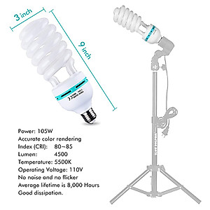SLOW DOLPHIN Photography Background Stand Support System with Muslin Backdrop (Chromakey Green Screen kit),1050W 5500K Daylight Continuous Umbrella Lighting Kit for Photo Studio Product, Portrait
