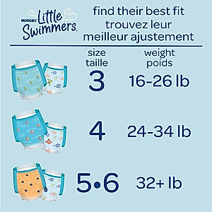 Huggies Little Swimmers Disposable Swim Diapers, Swimpants, Size 5-6 Large (over 32 lb.), XX Ct. (Packaging May Vary)