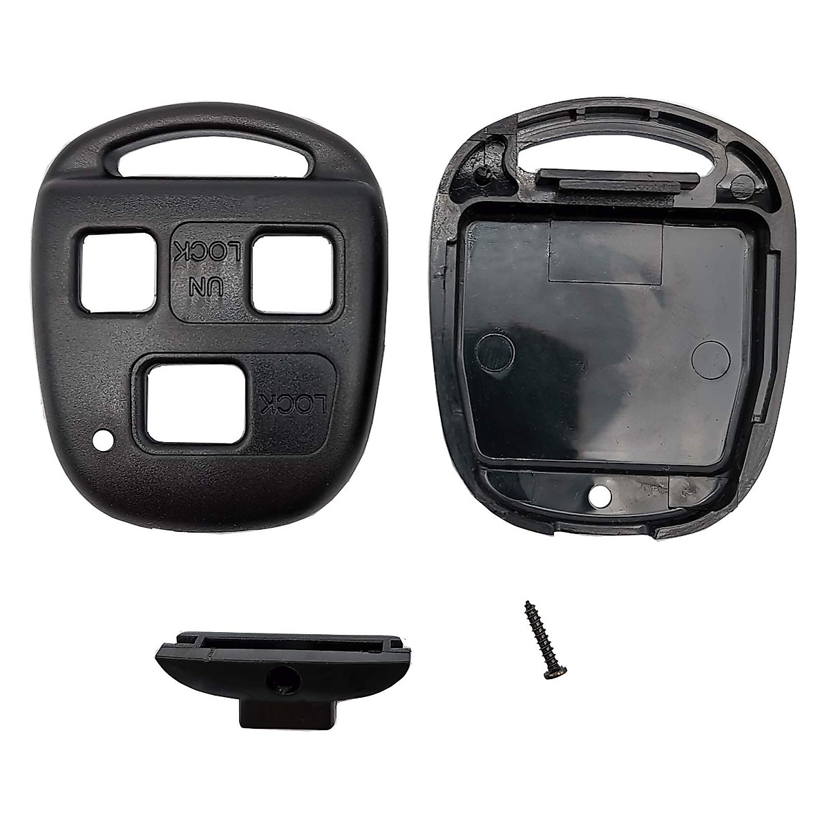 2 Pcs Key Fob Case Shell Fit for Lexus Keyless Entry Remote Car Key Fob Cover Casing Replacement Key Housing (Black)