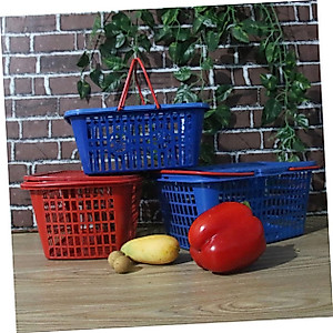 Homoyoyo 20pcs Fruit Picking Basket Kid Snack Container Basket for Snacks Strawberry Baskets Play Shopping Basket Kids Grocery Basket Fruit Basket with Handle Reusable Orange Container Red