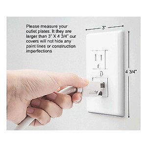 Safety Innovations Self-Closing Babyproof Outlet Covers - (for Center Screw Outlets Only) an Alternative to Wall Socket Plugs for Child Proofing, (12-Pack), (1-Screw), (White) White)