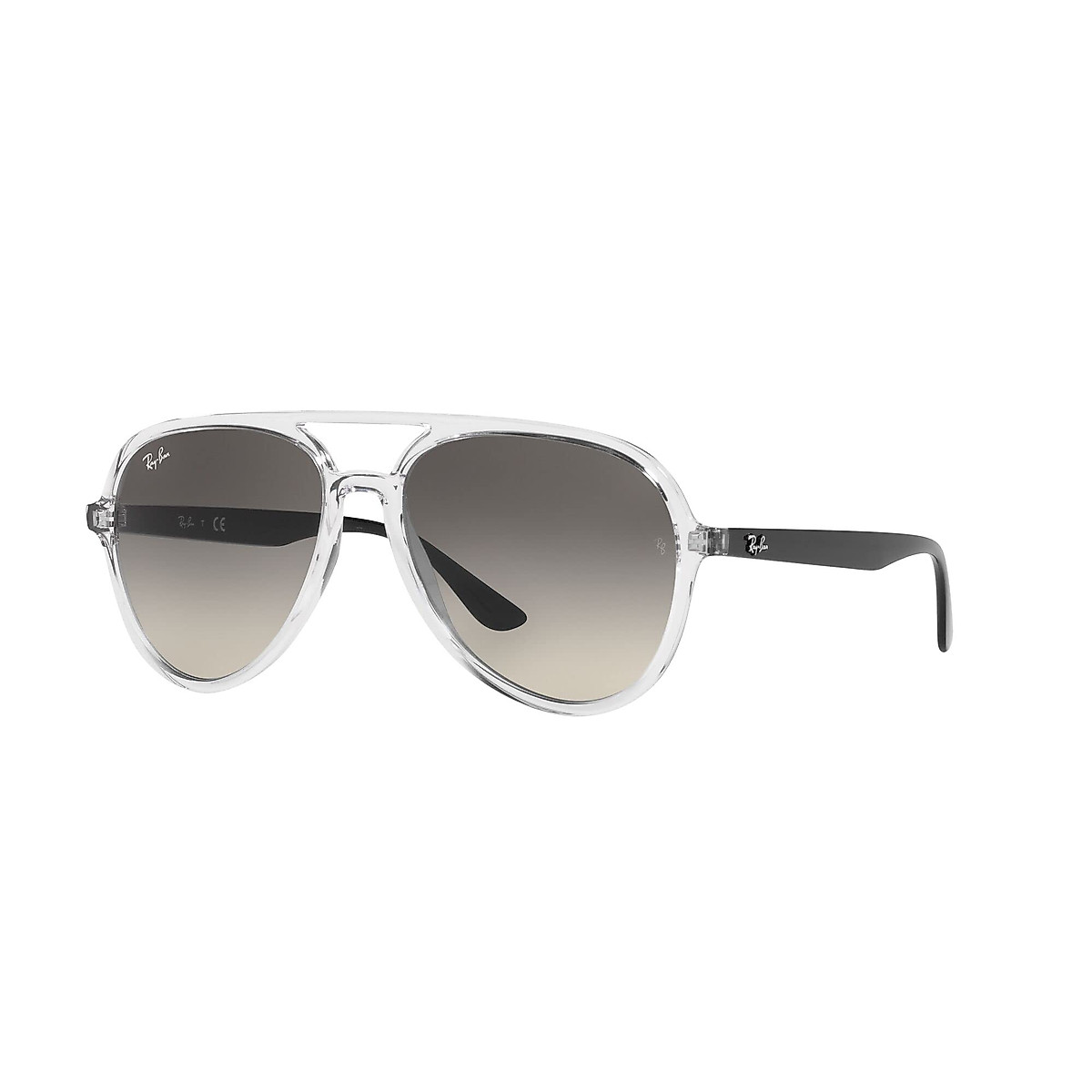 Ray-Ban RB4376 Aviator Sunglasses, Transparent/Grey Gradient, 57 mm