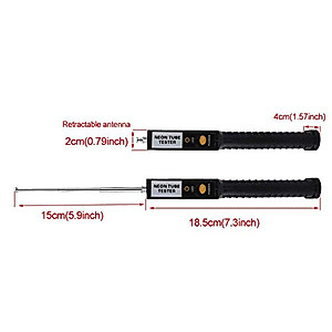 Neon Tube Tester,LED Tester,Battery Powered Portable Handheld Universal Neon Tube Lamp Fluorescent Light Bulb Tester,Lamp Diagnostic Detector,for Testing Various Lamp Light Tube(No Battery Included)