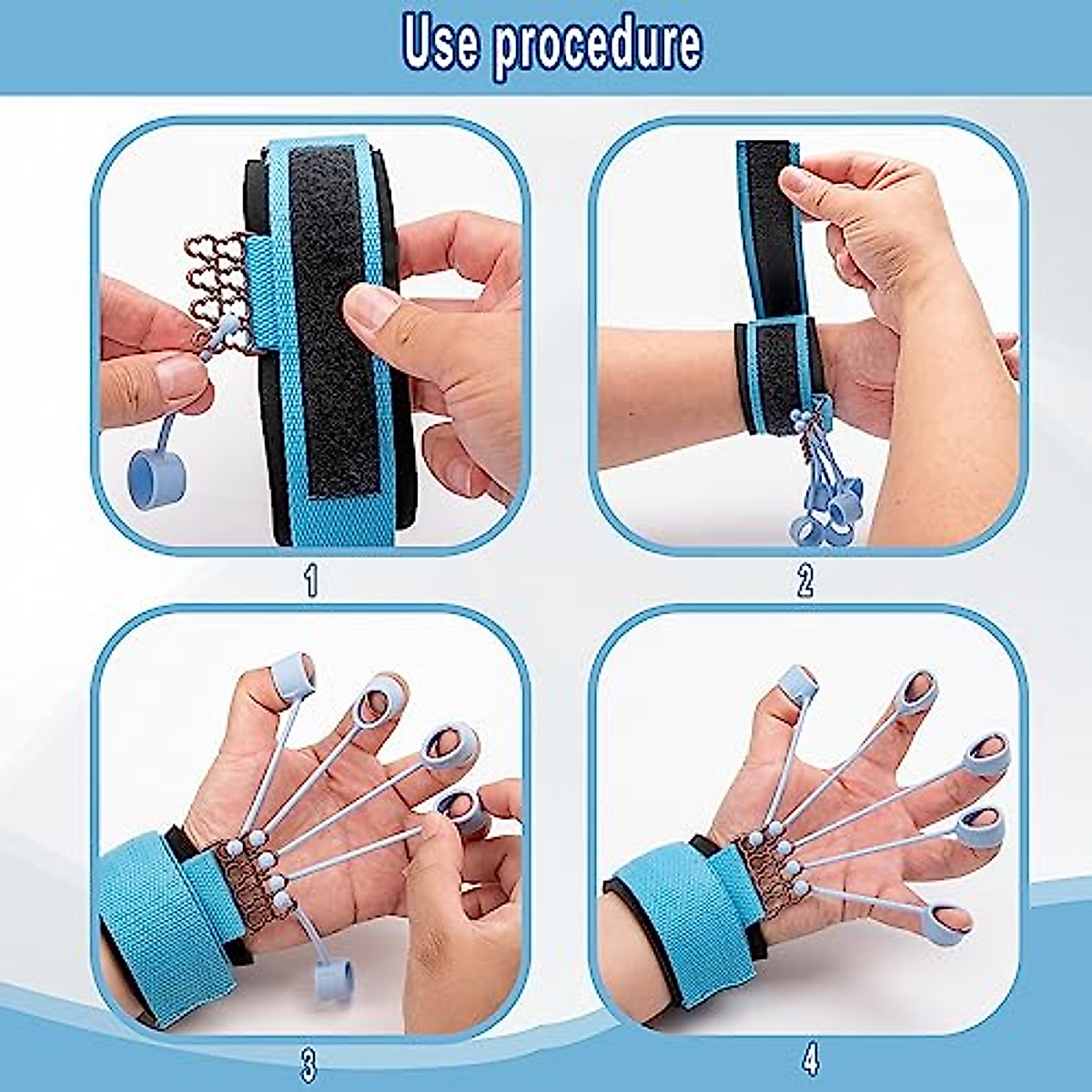 wefaner Finger Strengthener Band Exerciser Trainer Hand Grip Strength,Forearmfor Finger Resistance Band Stretching Rehabilitation Fitness Assist for Arthritis, Carpal Tunnel for Muscle Building and Injury Recovery.