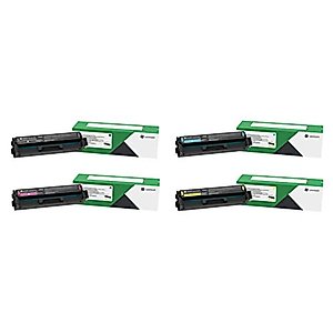 Lexmark C331HC0, C331HK0, C331HM0, C331HY0 CMYK 4-Color High Yield Return Program Toner Cartridge Set for C3326, MC3326, BND02225