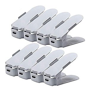 JYQ-SZRQ Shoe Rack Organizer Shoe Slots Organizer,Adjustable Shoe Rack Storage, Space Save Shoe Holder,Home Double Layer Shoe Rack Storage Rack Holder (Color : Gray)