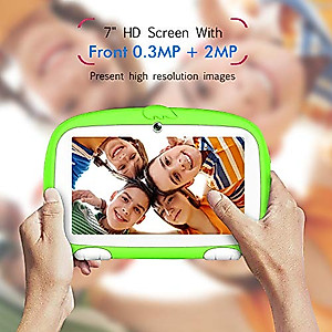Padgene Kids Tablet 7 Inch,Android 9.0 Parental Control Kids Mode Pre-Installed WiFi Tablet Learning Games Camera IPS HD Display 1 GB+16GB with Kid-Proof Case (7 Inch, Green)