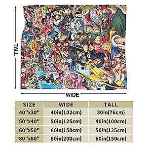 Anime Characters Blanket Flannel Fleece Blanket All Seasons Lightweight Air Conditioner Blanket Luxury Throw Blanket for Room Halloween Decorations Christmas Thanksgiving Gift 80"x60"
