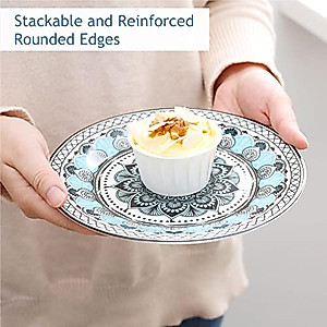 VEWEET, Series Audrie, Porcelain Dinnerware Sets with Patterned Floral, 16 PCS Plates and Bowls Sets for 4, Including Dinner Plates, Dessert Plates, Cereal Bowls and Mug, Microwave & Dishwasher Safe