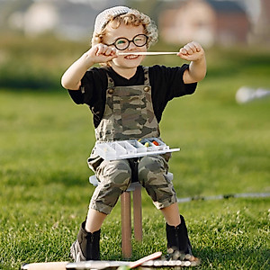 Frogprin 2 Pack Wooden Kids Stool, Perfect Matched Sensory Table, Toddler Step Stool Multi-Purpose Sitting Stool Children's Small Stool 10.23in Round Stool Stable Natural Anti-Slip