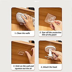 Superlike Kitchen Hooks Under Cabinet Utensil Hanger Holder Sticky Hooks for Kitchen Bathroom 2Pcs White with 4pcs Small Item Hooks