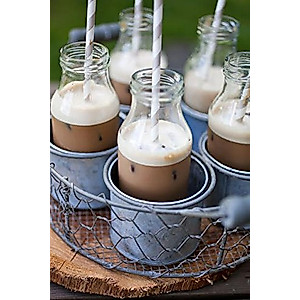 Outside the Box Papers Lavender/Lilac and Silver Stripe and Chevron Paper Straws 7.75 Inches 100 Pack Lilac, White