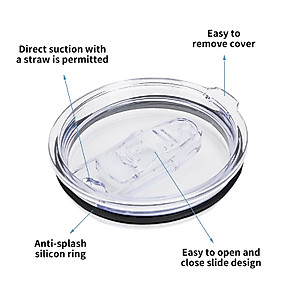 30oz Tumbler Cups Replacement Lids Compatible with YETI Rambler and More, Spill Proof Covers, Straw Friendly (Double Hole), 4 Count (Pack of 1)