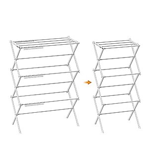 Jophaiipy Foldable Drying Rack Clothing,Clothes Drying Rack Folding Indoor and Outdoor Clothes Rack Space Saving,Laundry Drying Rack Collapsible-White…