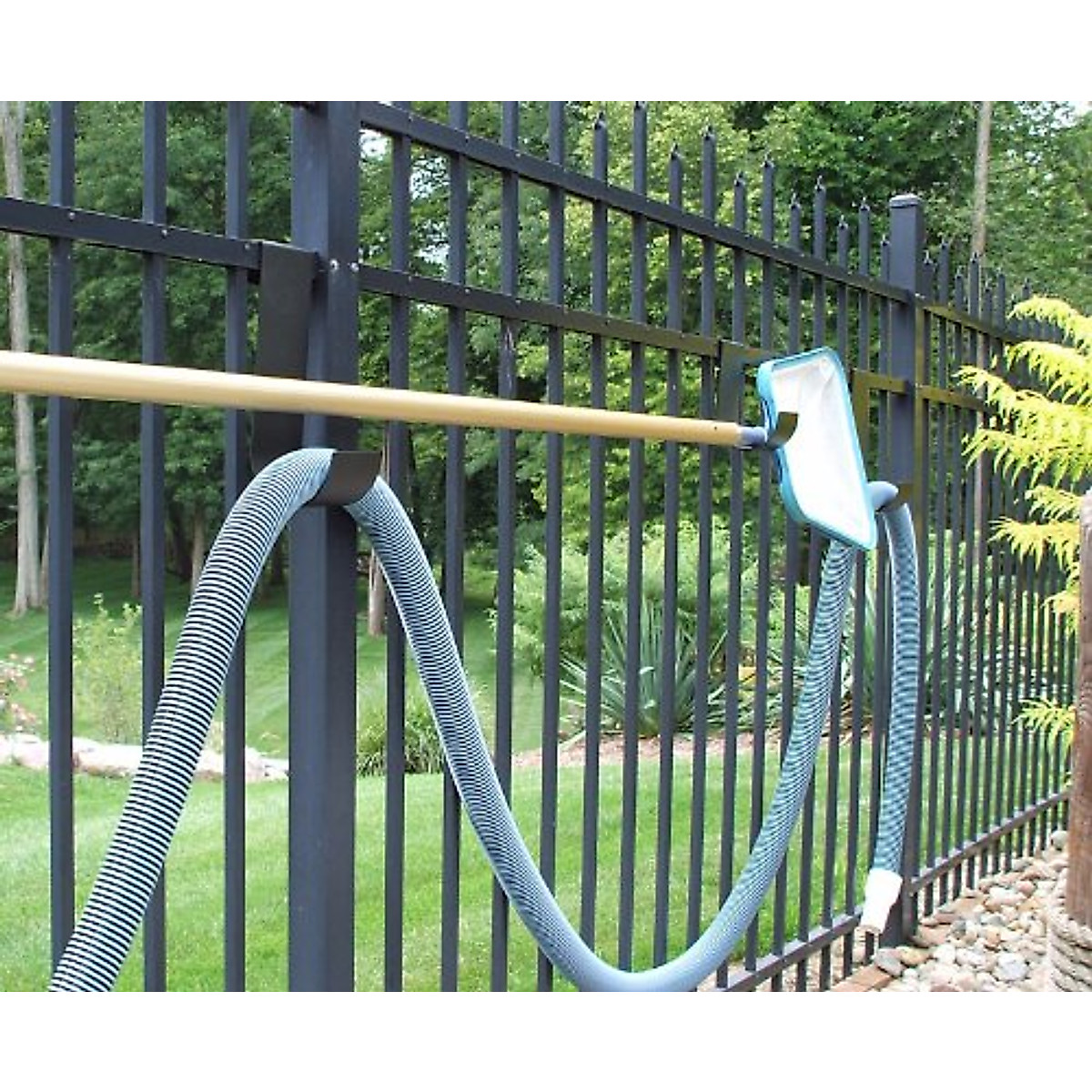 MIDE Products Aluminum Slip-on Fence Hooks, Fits 1-1/4 Inch to 1-5/8 Inch Thick Fences, 10" Long, Black