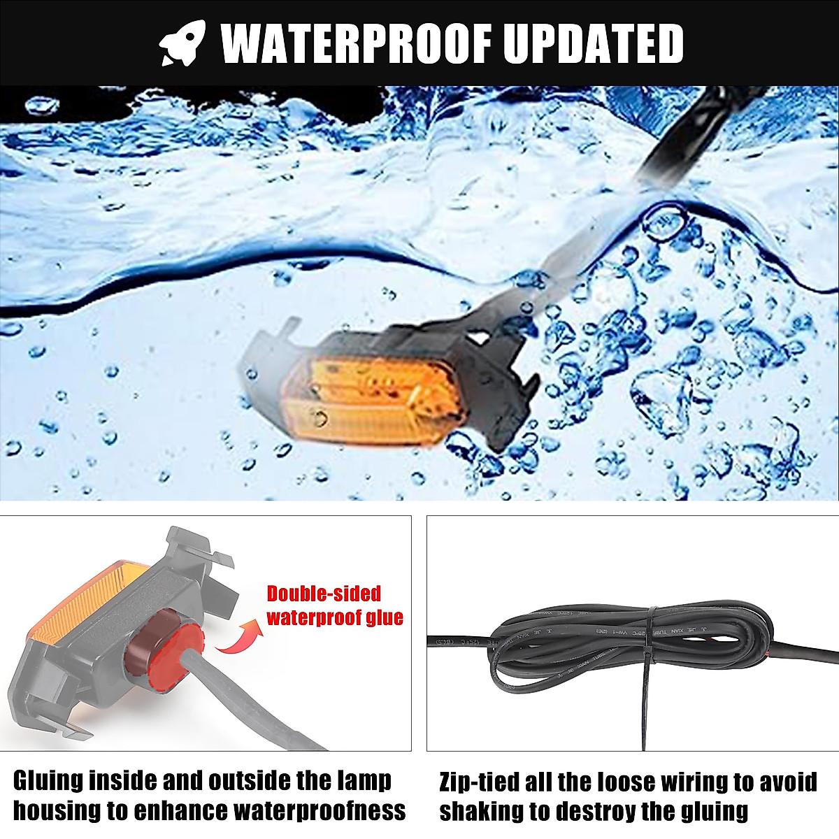 Seven Sparta 4 PCS Grill Led Lights with Fuse Adaptor Compatible with 2016-2023 Toyota Tacoma TRD PRO OEM Front Grille, Not Compatible with Tacoma Off Road & Sport (Amber Light with Amber Shell)